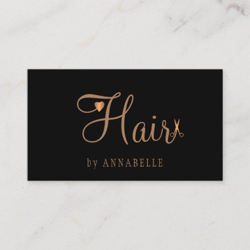 QR CODE hair salon black gold metallic hairstylist Business Card | Zazzle