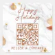 QR Code Happy Holidays Christmas Modern Corporate Square Sticker | Zazzle