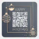 QR Code Happy Holidays Corporate Christmas Modern Square Sticker | Zazzle