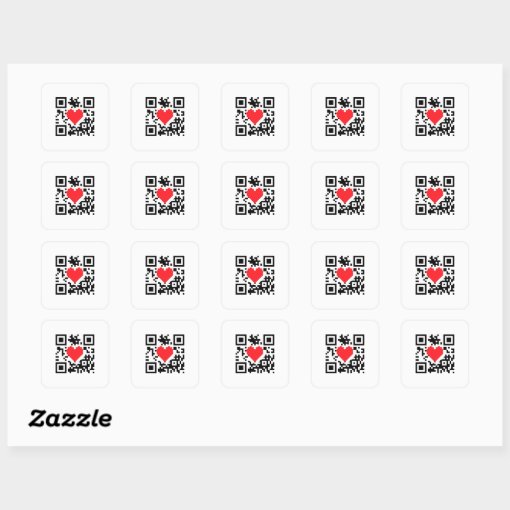 QR Code Heart Love Message Sticker | Zazzle