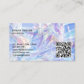 QR Code holographic nail salon woman hand nails Business Card | Zazzle