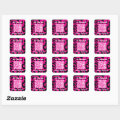 QR Code hot pink cute lost found Square Sticker | Zazzle