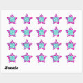 QR Code Hot Pink Teal Bright Modern Cool Star Sticker | Zazzle