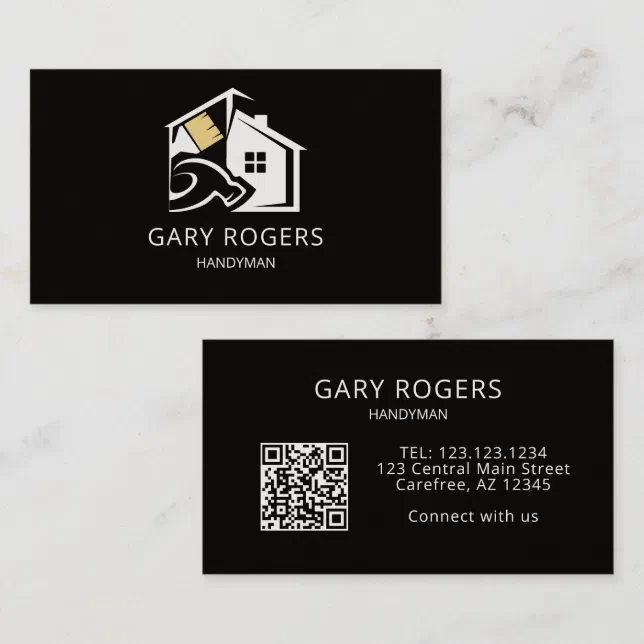 QR Code House Repair Handyman Business Card | Zazzle