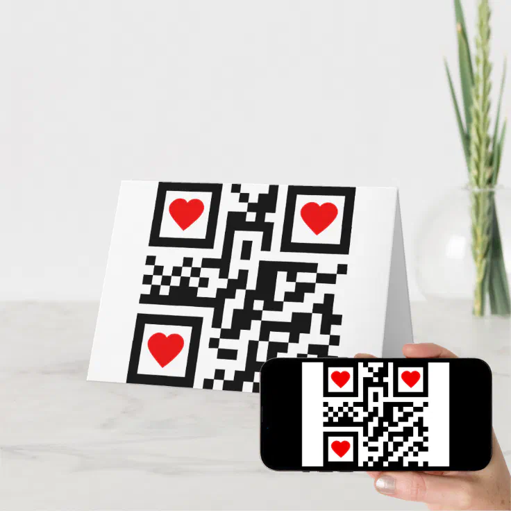 QR-Code-I-Love-You Card | Zazzle