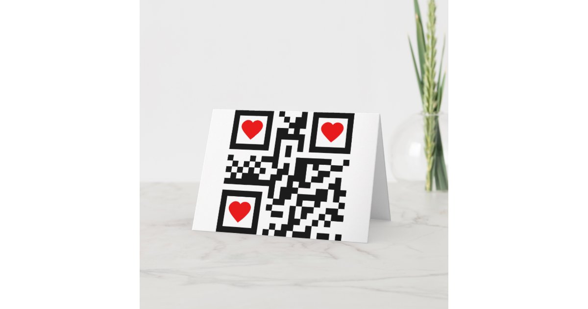 QR-Code-I-Love-You Card | Zazzle