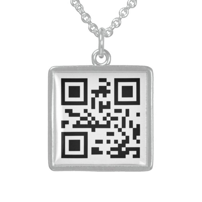 QR CODE I LOVE YOU STERLING SILVER NECKLACE | Zazzle.com