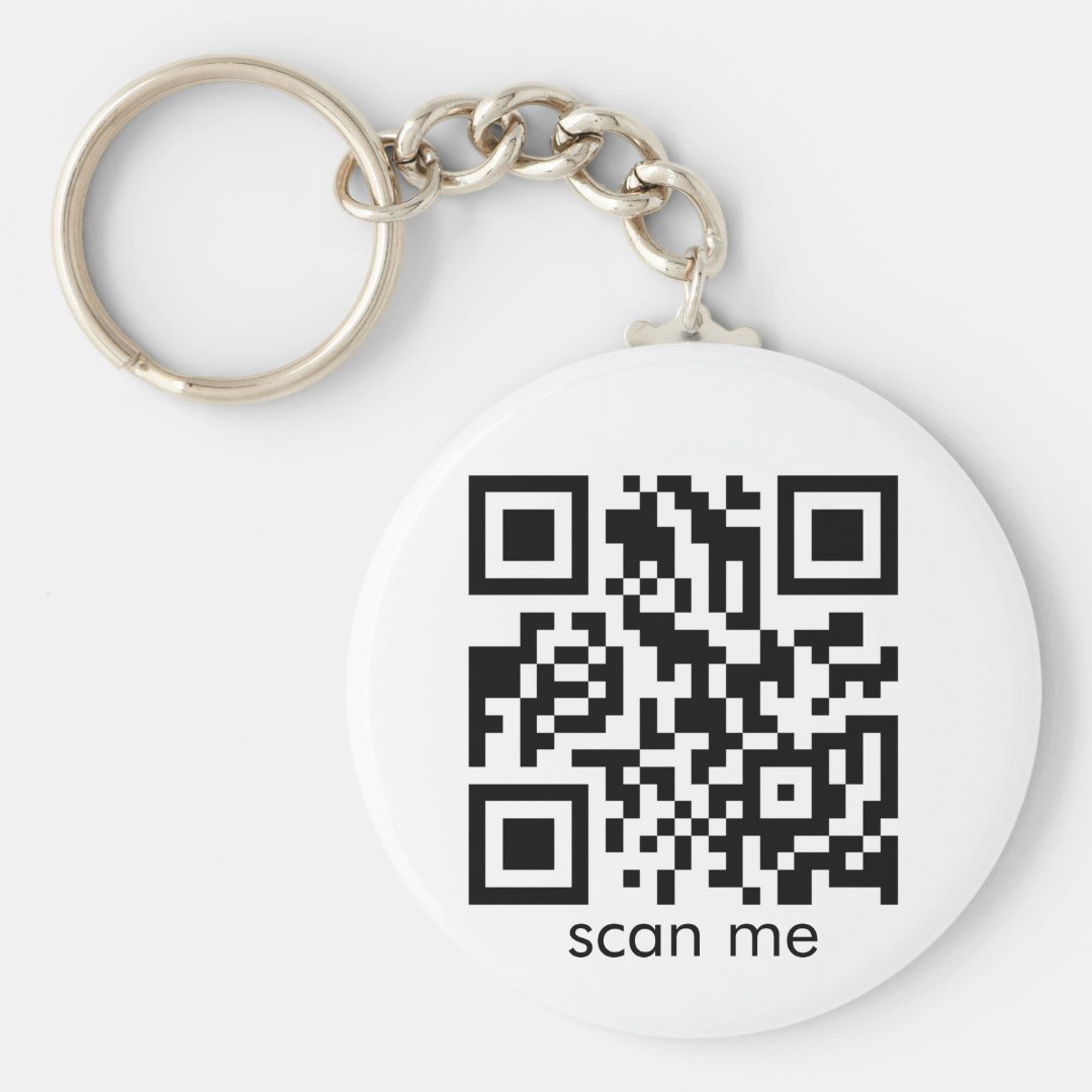 QR Code If Lost Scannable Keychain | Zazzle