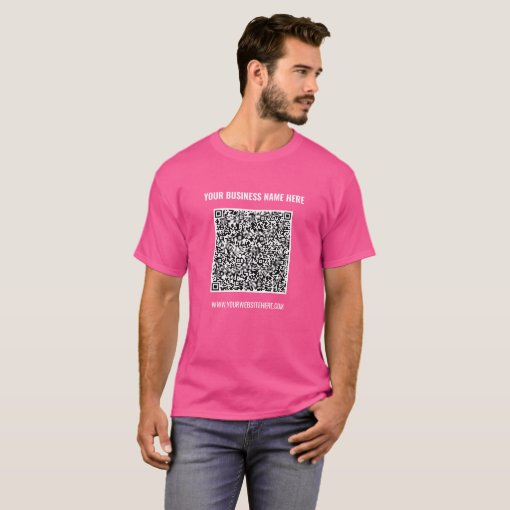 QR Code Info and Text Business Promotional T-Shirt | Zazzle