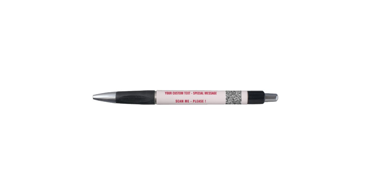 QR Code Info Custom Text Business Promotional Pen | Zazzle