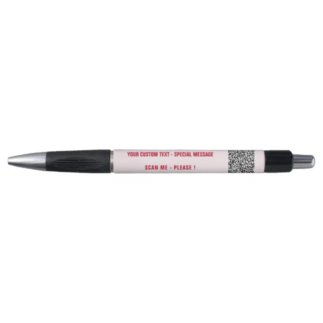 QR Code Info Custom Text Business Promotional Pen | Zazzle