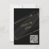 QR Code Info Gold Black Graduation Invitation Card | Zazzle