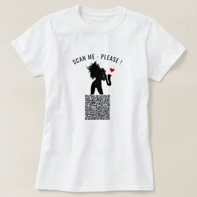 QR Code Info Scan Me Personalized Funny T-Shirt | Zazzle