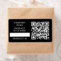 QR Code Inventory | Black Business Product Stock Label | Zazzle