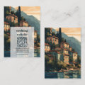 qr code Italy Lake Como Destination Wedding Enclosure Card | Zazzle