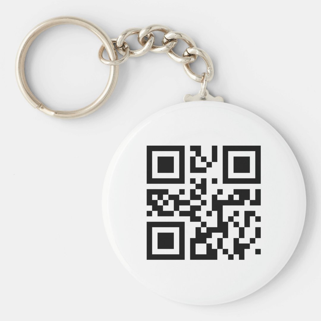 QR Code Keychain Template | Zazzle