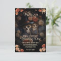 QR Code Kissing Skeletons RSVP Gothic Wedding Enclosure Card | Zazzle