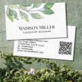 QR Code Landscape Designer Greenery Business Card | Zazzle