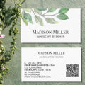 QR Code Landscape Designer Greenery Business Card | Zazzle