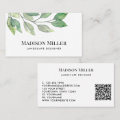 QR Code Landscape Designer Greenery Business Card | Zazzle