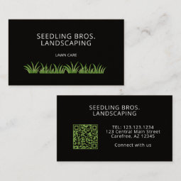 QR Code Lawn Care Landscaping Grass Business Card | Zazzle