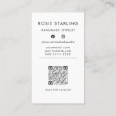 QR Code Light Blue Professional Logo Vertical Business Card | Zazzle