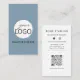QR Code Light Blue Professional Logo Vertical Business Card | Zazzle