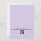 QR Code Lilac Lavender Mauve Script Floral Wedding Invitation | Zazzle