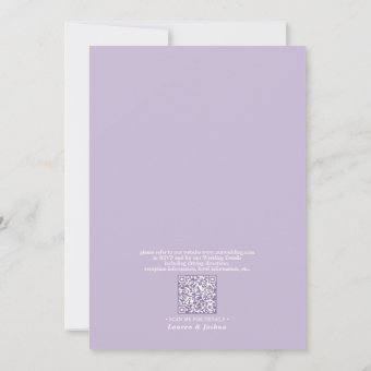 QR Code Lilac Lavender Rustic Wood Lace Wedding Invitation | Zazzle