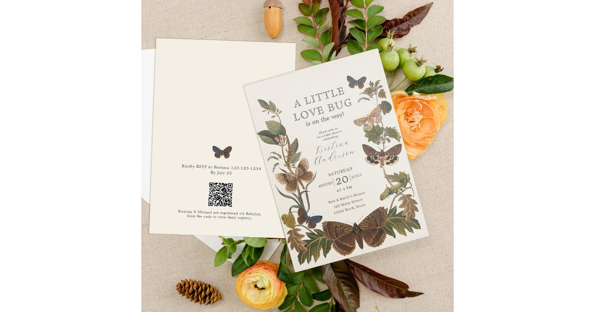 QR Code Little Love Bug Baby Shower Invitation | Zazzle QR Code Little Love Bug Baby Shower Invitation | Zazzle