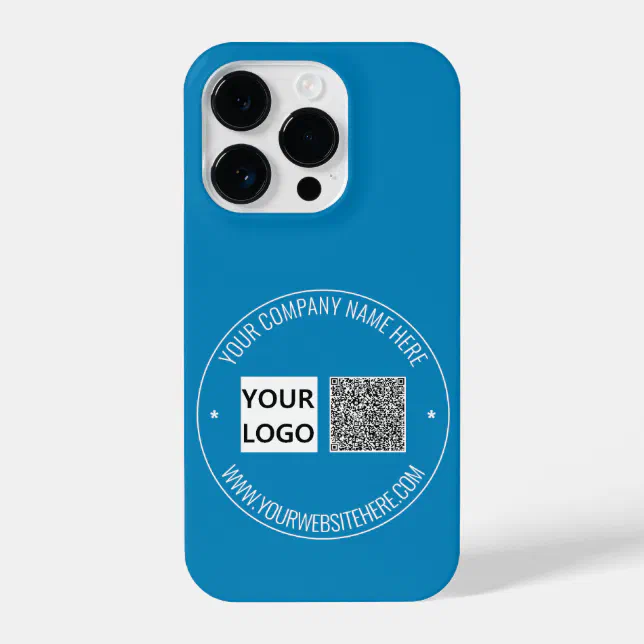 QR Code , Logo and Text iPhone Case - Your Colors | Zazzle