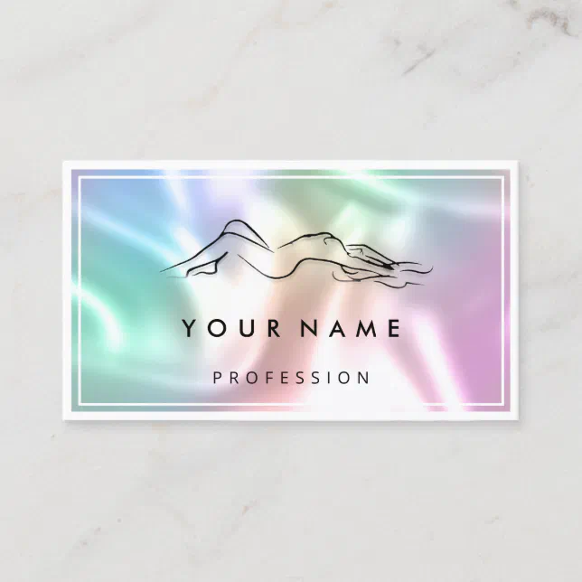 QR CODE Logo Body Sculpting Massage Care Holograph Business Card | Zazzle