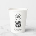 Qr Code Logo Business Minimalist Simple Paper Cups | Zazzle