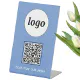 QR Code Logo Business Scan for Menu Blue Pedestal Sign | Zazzle