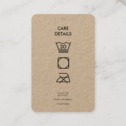 QR Code Logo Hang Tag Clothing Swing Care Details | Zazzle