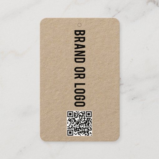 QR Code Logo Hang Tag Clothing Swing Care Details | Zazzle