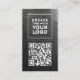 QR Code Logo Metallic Look Modern Vertical Business Card | Zazzle