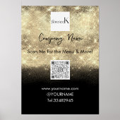 QR CODE LOGO NAME Scan me Gold Black Holder | Zazzle