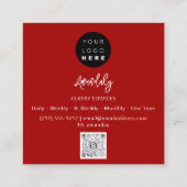 QR Code Logo Red Gold Cosmetics Perfumes Square Business Card | Zazzle