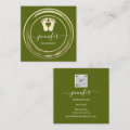 QR Code Logo Reflexology Foot Massage Feet Mustard Square Business Card ...