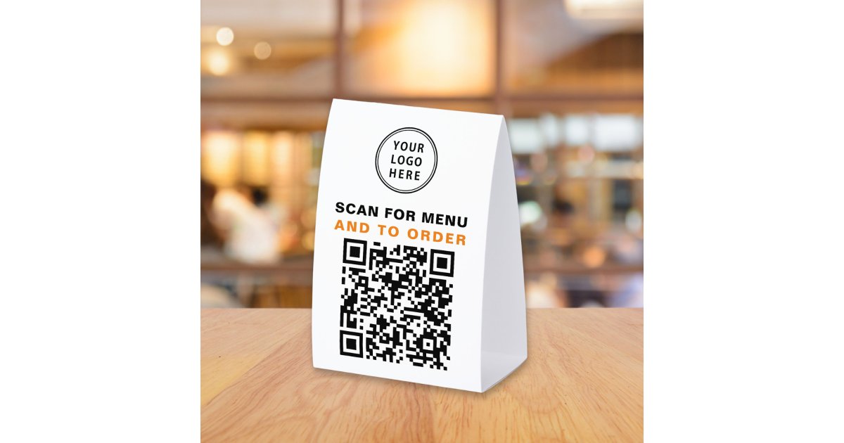QR Code Menu And Ordering Paper Table Tent | Zazzle
