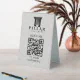 QR Code Menu Gray Linen Custom Logo Table Tent | Zazzle