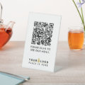 QR Code Menu Logo Contactless Modern Restaurant Pedestal Sign | Zazzle