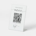 QR Code Menu Modern Logo Contactless Restaurant Pedestal Sign | Zazzle