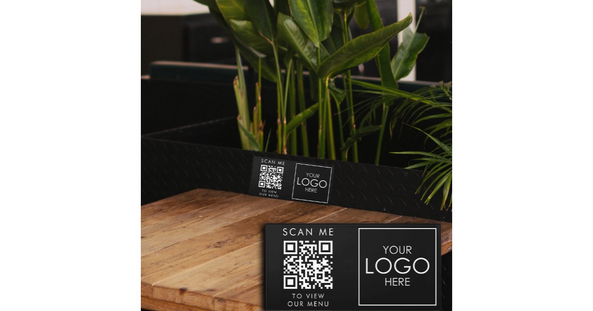 QR Code Menu Restaurant Logo Digital Menu Sign | Zazzle