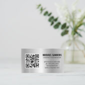 QR Code | Metallic Background Business Card | Zazzle