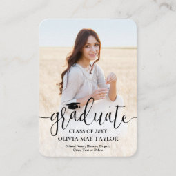QR Code Mini Graduation Photo Announcement Insert | Zazzle