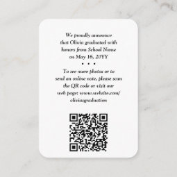 QR Code Mini Graduation Photo Announcement Insert | Zazzle
