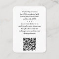 QR Code Mini Graduation Photo Modern White Script Enclosure Card | Zazzle