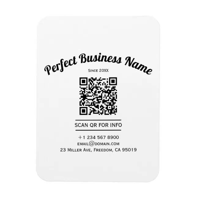 QR Code Minimalist Black And White Simple Clear Magnet | Zazzle